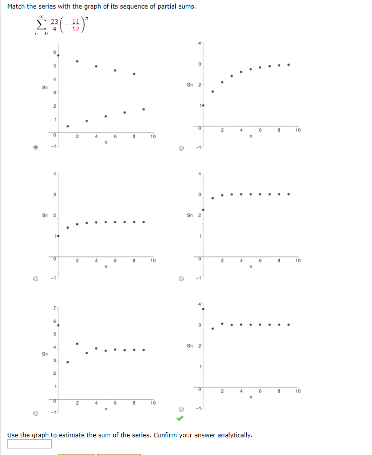 Solved Match the series with the graph of its sequence of | Chegg.com