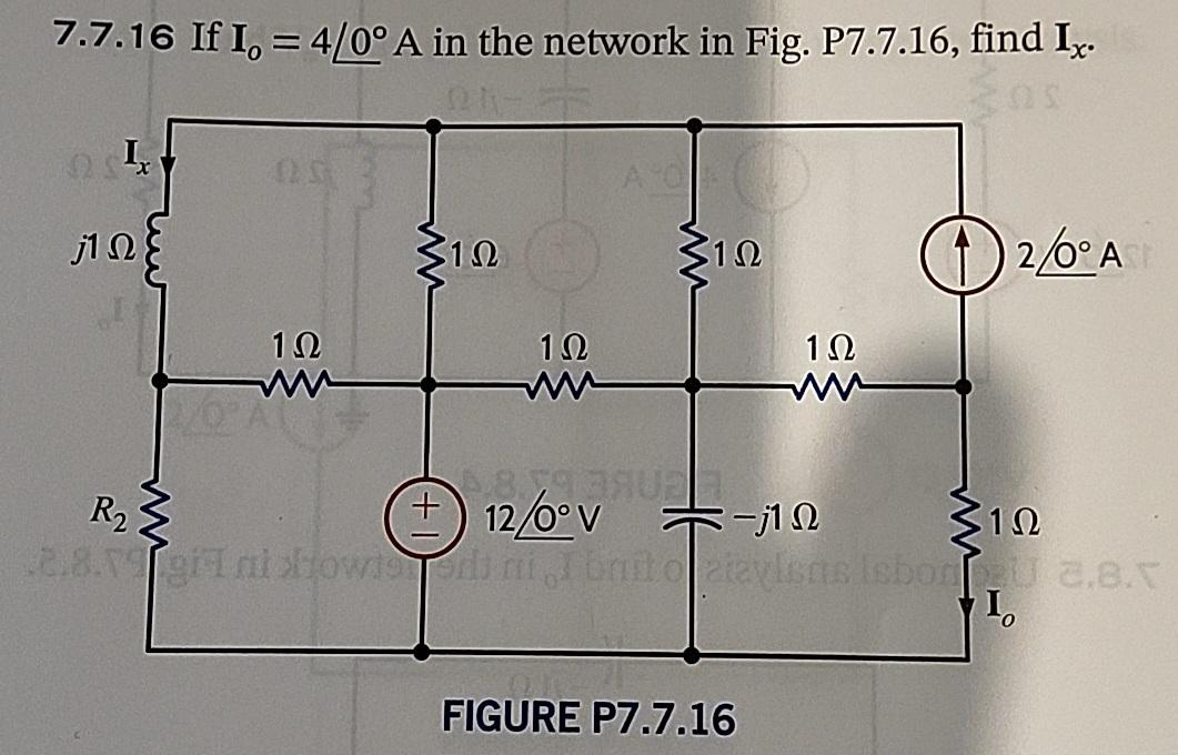 Solved 7.7.16 If Io=4/0∘A in the network in Fig. P7.7.16, | Chegg.com