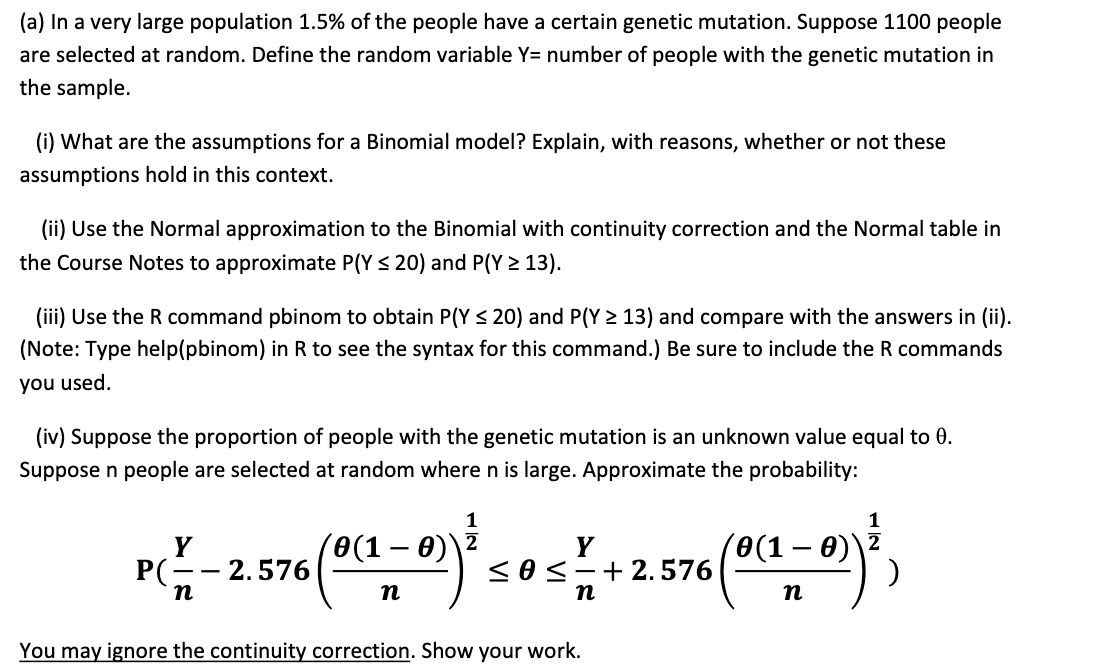 Solved (a) In a very large population 1.5% of the people | Chegg.com