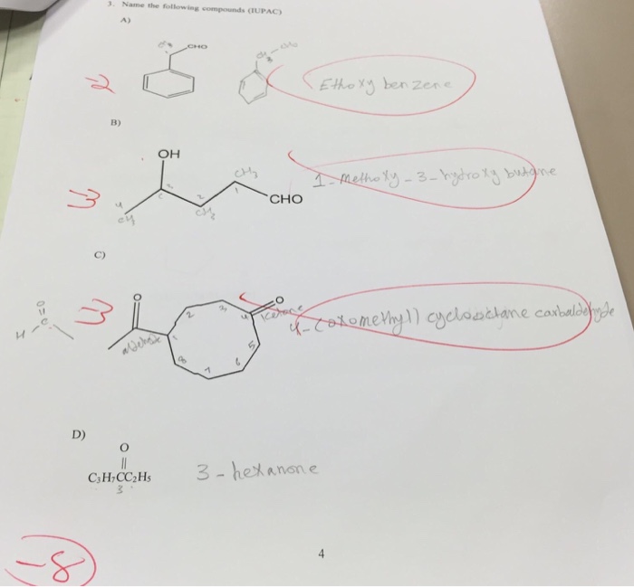 Solved Name the following compounds (IUPAC) | Chegg.com