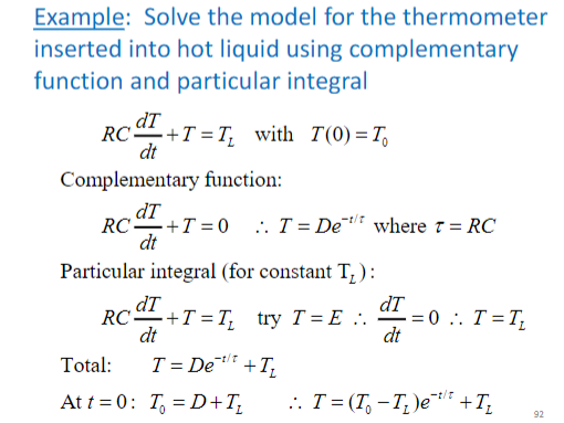 Solved Example: Solve the model for the thermometer inserted | Chegg.com