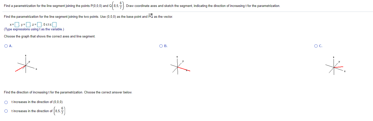 Solved Find a parametrization for the line segment joining | Chegg.com