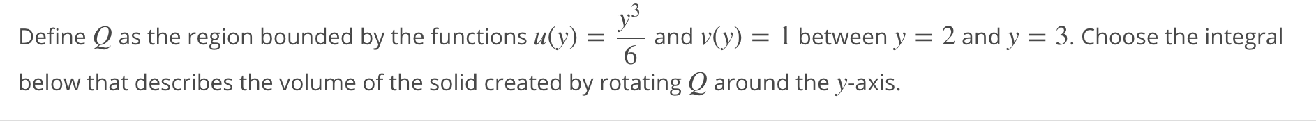 Solved Define Q as the region bounded by the functions | Chegg.com