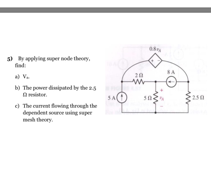 Solved 1) Using the circuit below, apply super mesh concept | Chegg.com