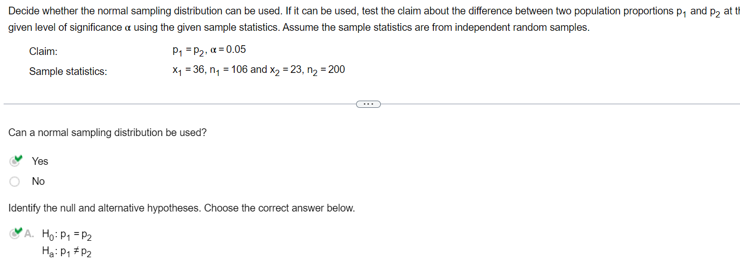 Solved Decide Whether The Normal Sampling Distribution Can