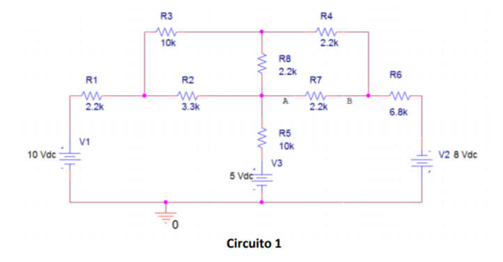Solved Calculate the voltage VAB over resistor R7 between | Chegg.com