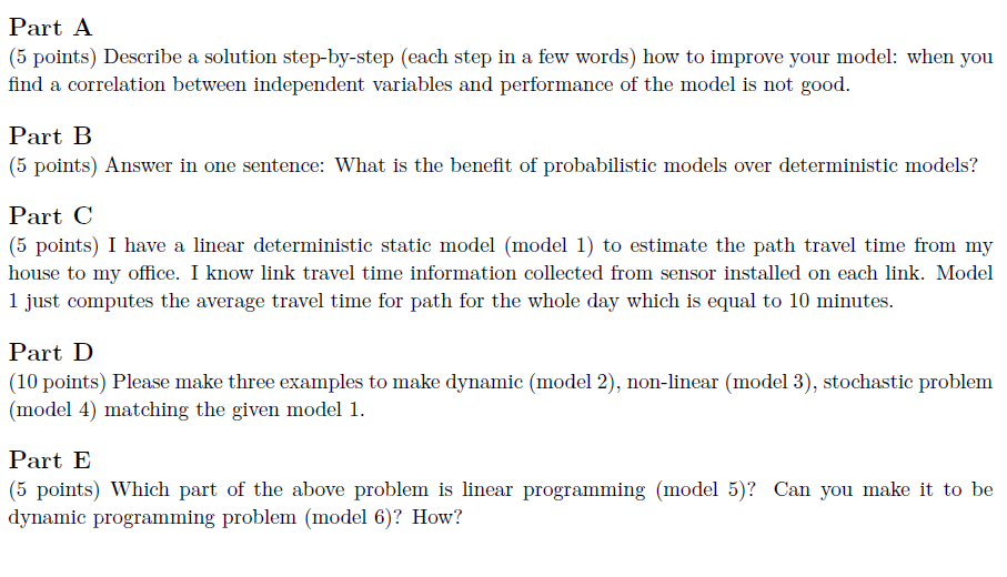 Part A (5 points) Describe a solution step-by-step | Chegg.com