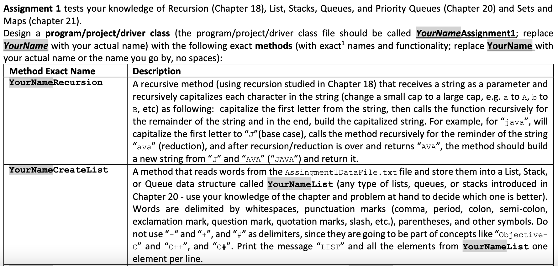 Solved Assignment 1 tests your knowledge of Recursion | Chegg.com