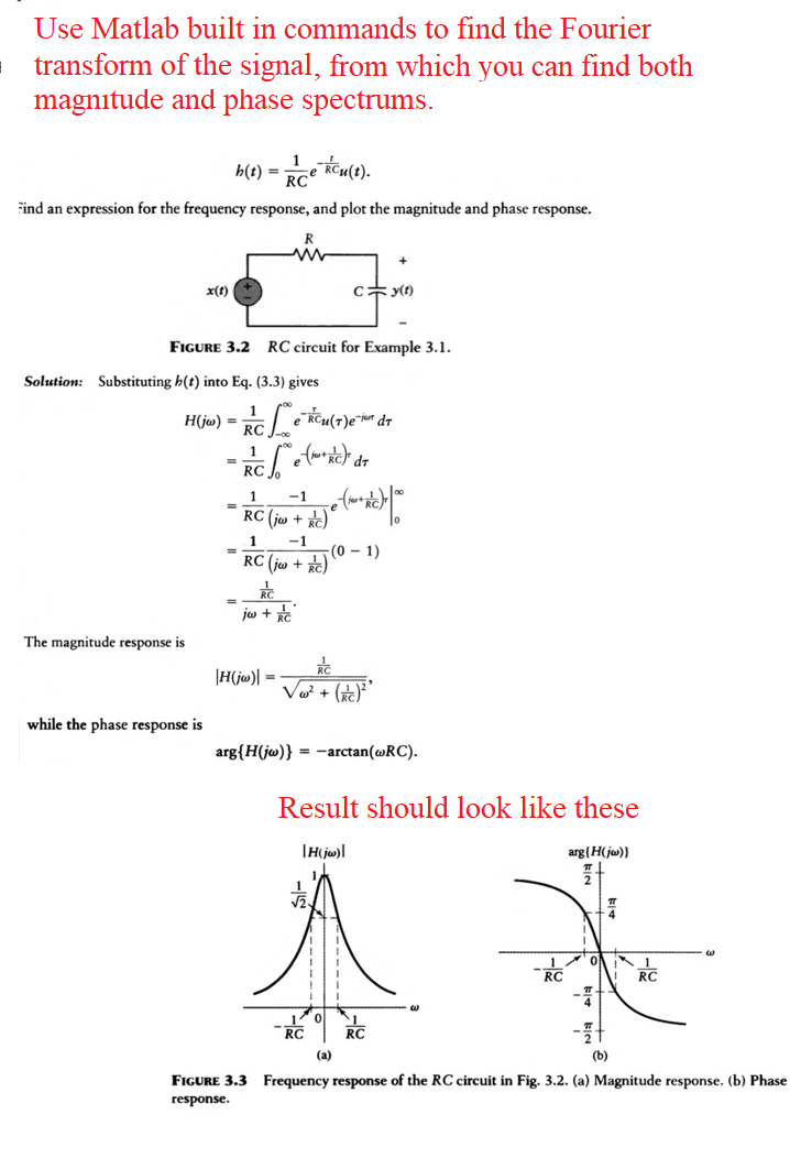 Use Matlab Built In Commands To Find The Fourier 