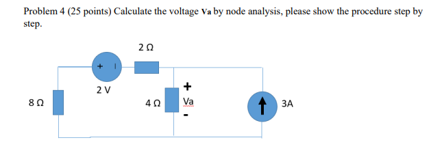 Solved Problem 4 ( 25 points) Calculate the voltage Va by | Chegg.com