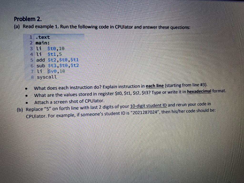 Solved Problem 2. (a) Read example 1. Run the following code | Chegg.com