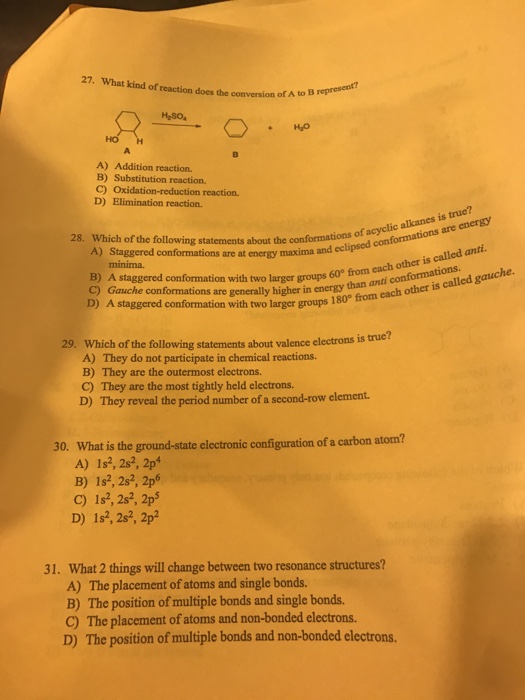 Solved What kind of reaction does the conversion of A to B | Chegg.com
