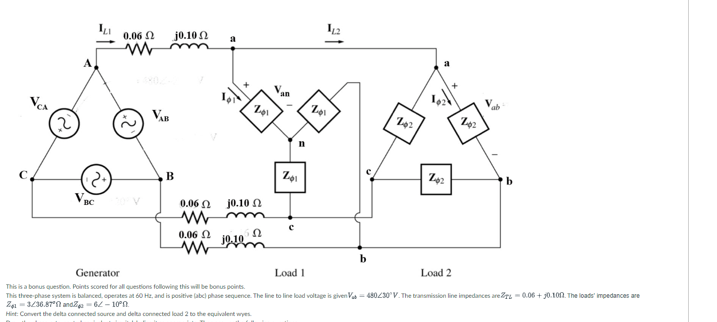 Solved Draw the phase-a-to-neutral equivalent circuit, | Chegg.com