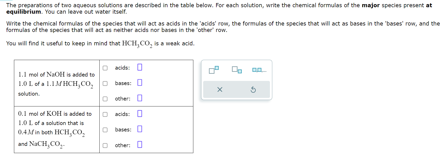 Solved The preparations of two aqueous solutions are | Chegg.com