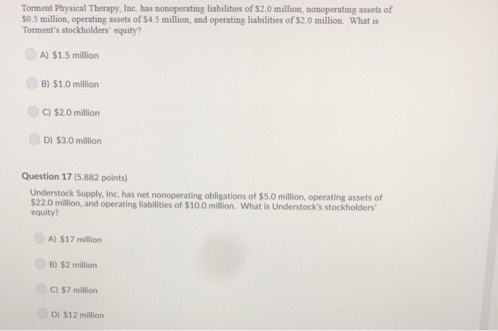 Solved Torment Physical Therapy, Inc. has nonoperating | Chegg.com