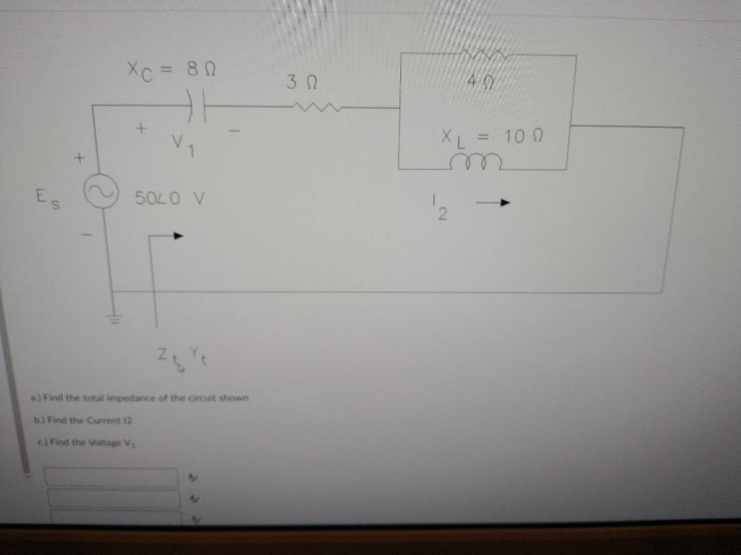 Solved a.) Find the total inpeidance of the circuit shown b) | Chegg.com