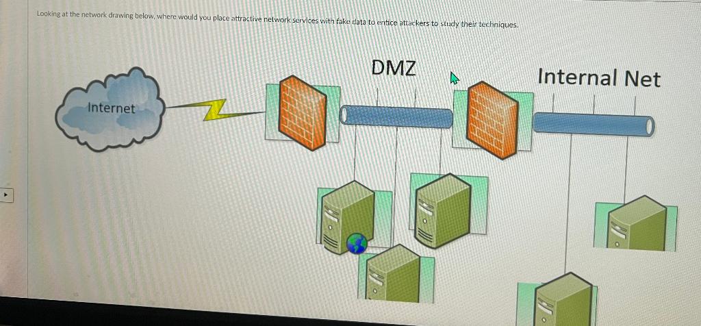 Solved the options are: Internet Net DMZ In front of the | Chegg.com