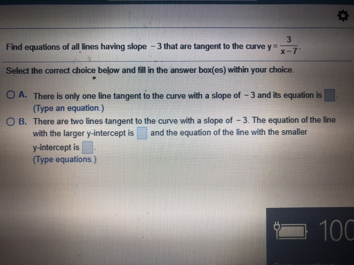 Solved 3 x-7 Find equations of all lines having slope -3 | Chegg.com