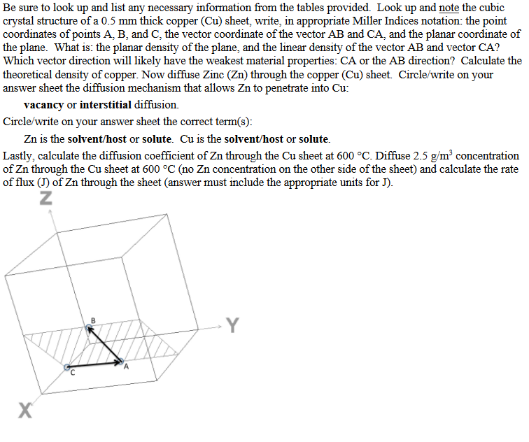 Solved Be sure to look up and list any necessary information | Chegg.com