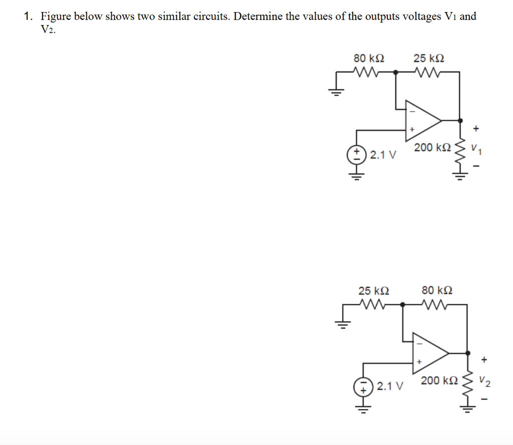 Solved 1. Figure below shows two similar circuits. Determine | Chegg.com