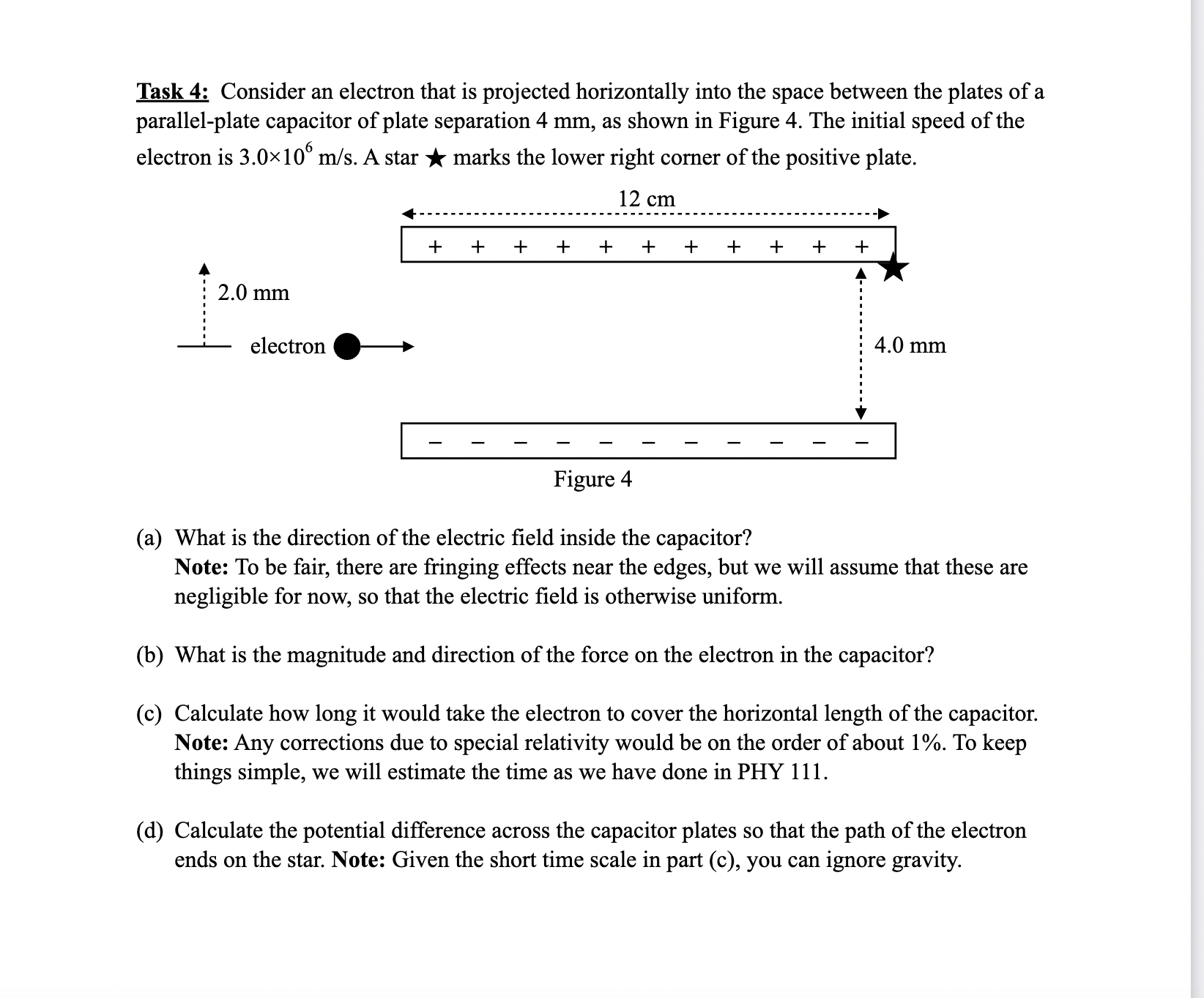 Solved Task 4: Consider an electron that is projected | Chegg.com