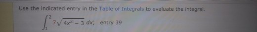Solved Use the indicated entry in the Table of Integrals to | Chegg.com