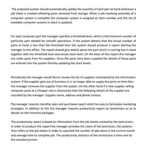 Solved Inventory Management System for PCS Pacifica Computer | Chegg.com