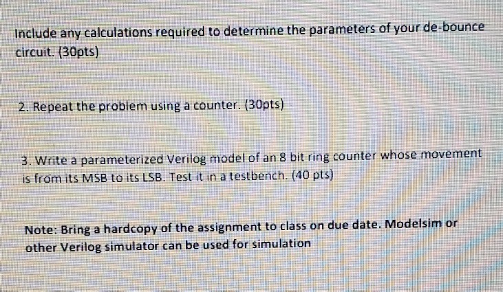 1. Using a synchronizer circuit to debounce a switch | Chegg.com