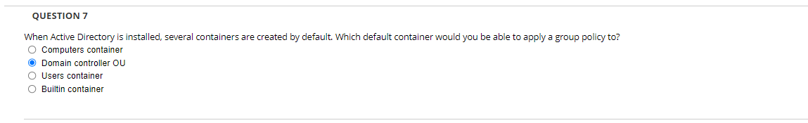Solved When Active Directory is installed, several | Chegg.com