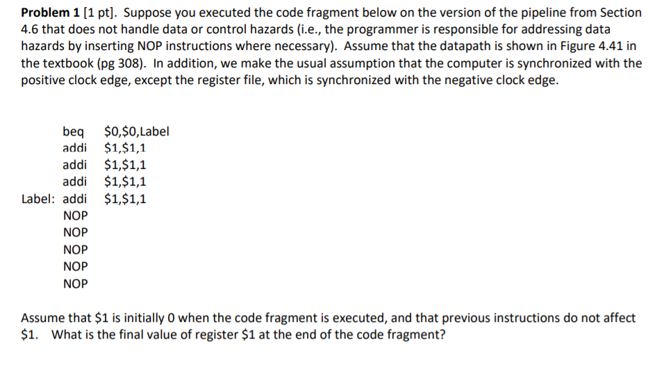 Solved Problem 1 (1 pt). Suppose you executed the code | Chegg.com