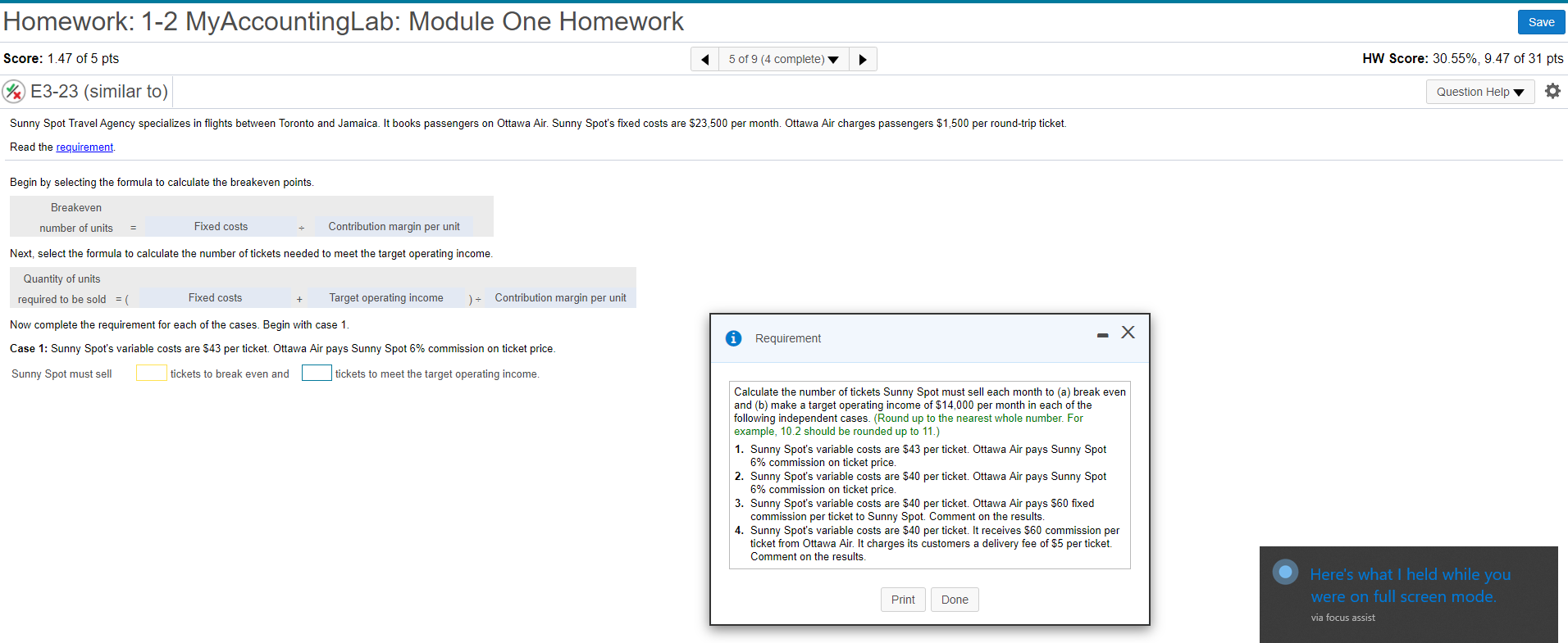 Solved Homework: 1-2 MyAccountingLab: Module One Homework | Chegg.com