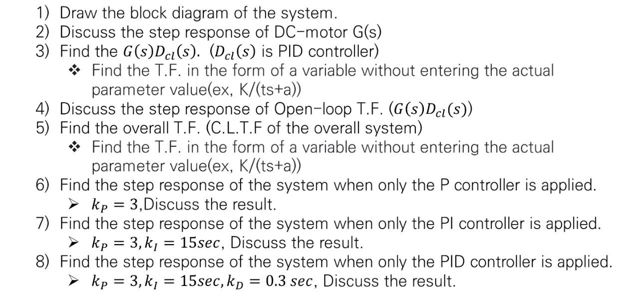 Solved Ex 4.6, PID Control of Motor Speed ( Ex 2.15, p79, | Chegg.com