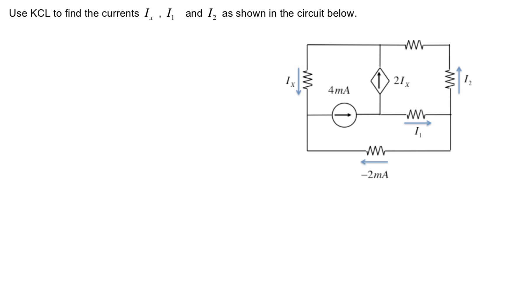 Solved Use KCL to find the currents I, I and I, as shown in | Chegg.com
