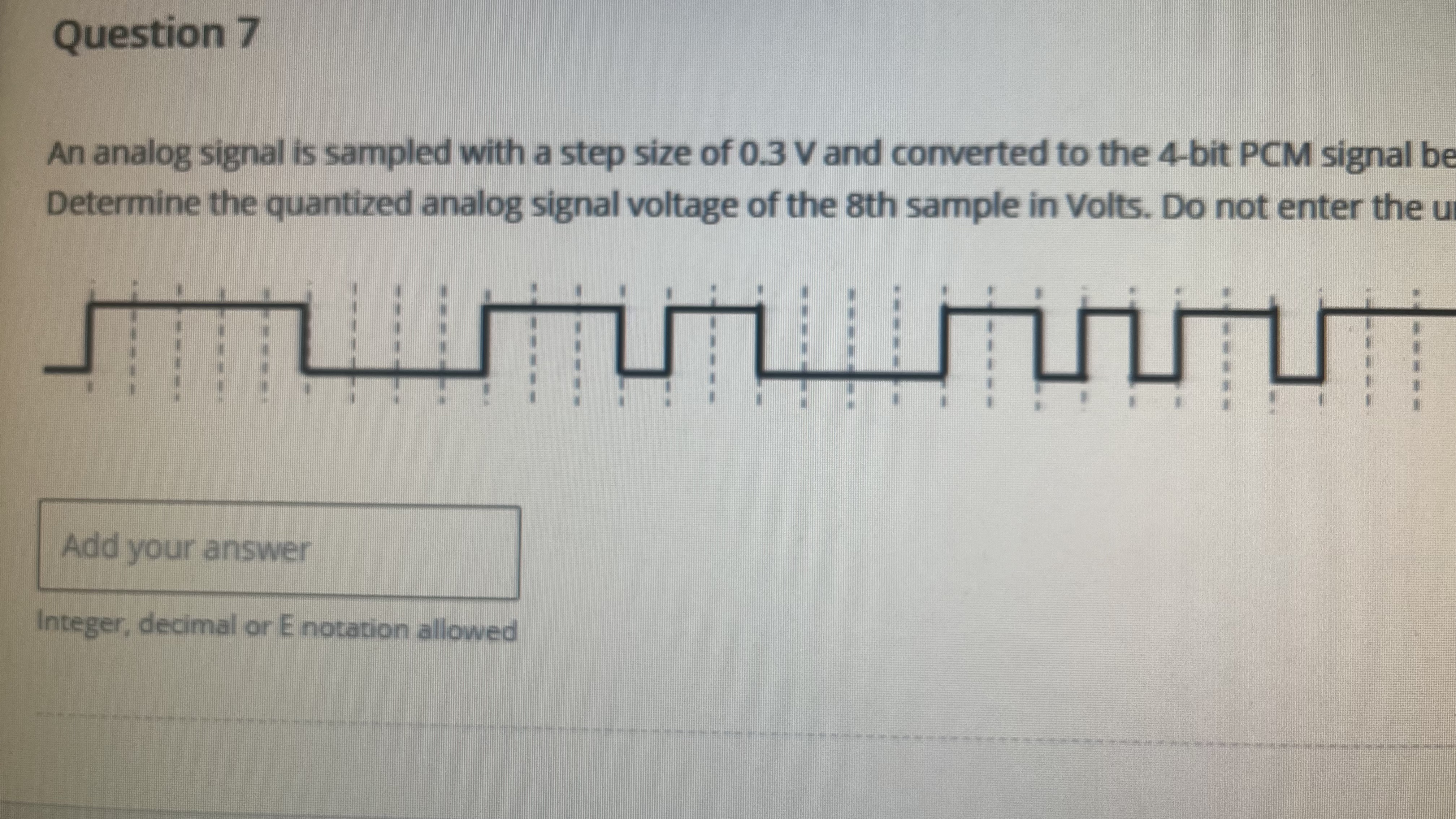 Question 7An analog signal is sampled with a step | Chegg.com