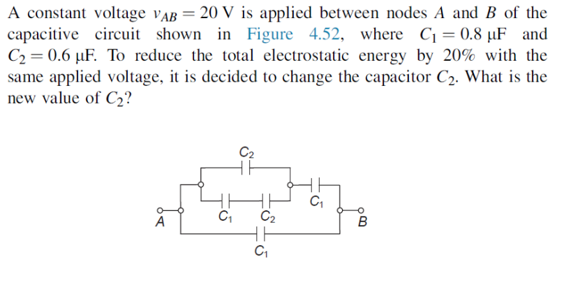 Solved A constant voltage vAB=20V is ﻿applied between nodes | Chegg.com