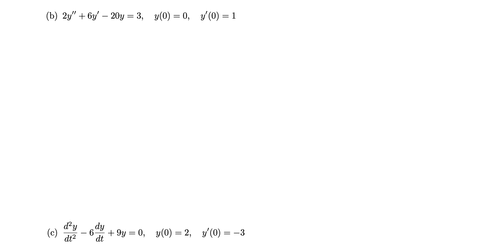 Solved Solve the following Differential equations or | Chegg.com