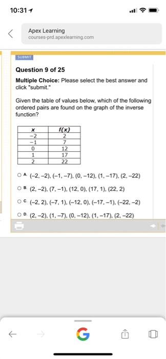 Solved 10:31 1 Apex Learning courses-prd.apexlearning.com | Chegg.com