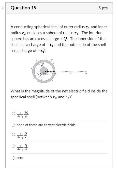 Solved A conducting spherical shell of outer radius r3 and | Chegg.com
