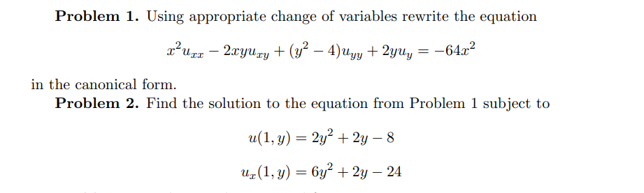Solved Problem 1. Using appropriate change of variables | Chegg.com
