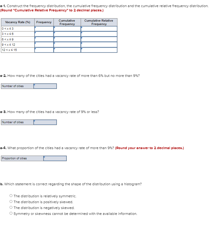 a-1. Construct the frequency distribution, the | Chegg.com