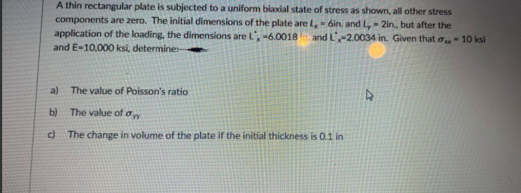 Solved = A thin rectangular plate is subjected to a uniform | Chegg.com
