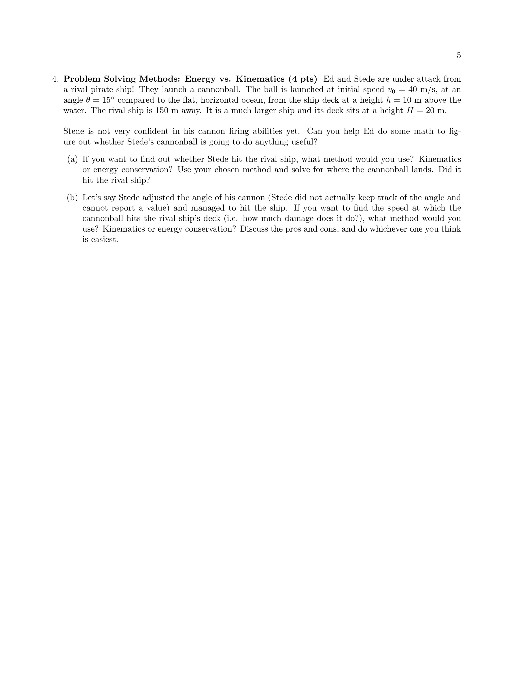 Solved 4. Problem Solving Methods: Energy vs. Kinematics ( 4 | Chegg.com