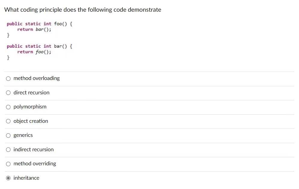 Solved What coding principle does the following code | Chegg.com
