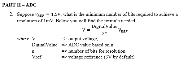Solved 2. Suppose VREF=1.5 V, what is the minimum number of | Chegg.com