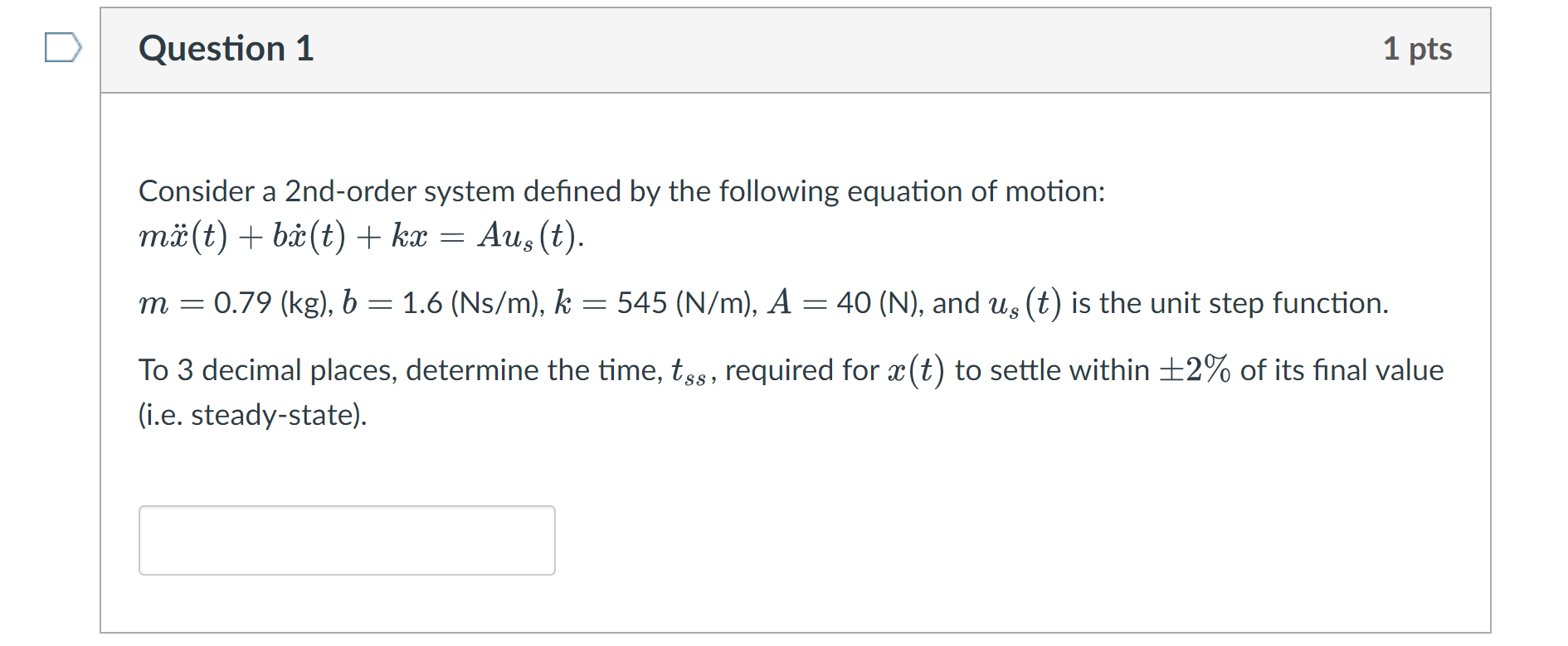 Solved Consider a 2nd-order system defined by the following | Chegg.com