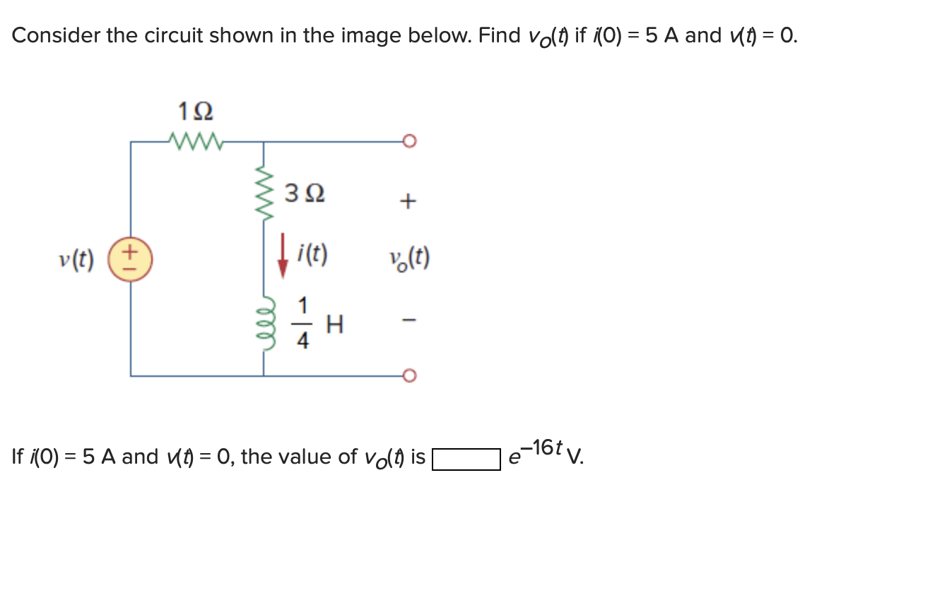 Solved Consider the circuit shown in ﻿the image below. Find | Chegg.com
