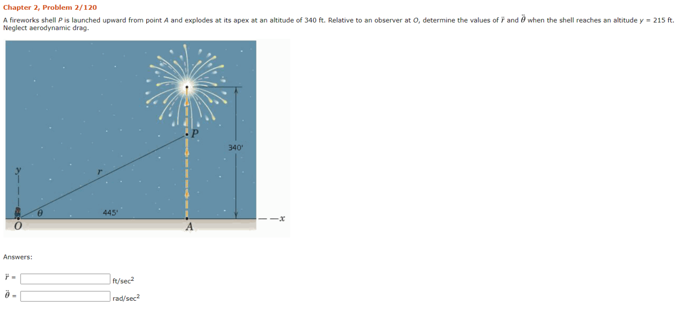 Solved A fireworks shell P is launched upward from point A | Chegg.com
