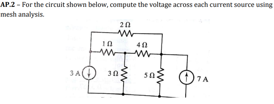 Solved AP.2 - For the circuit shown below, compute the | Chegg.com