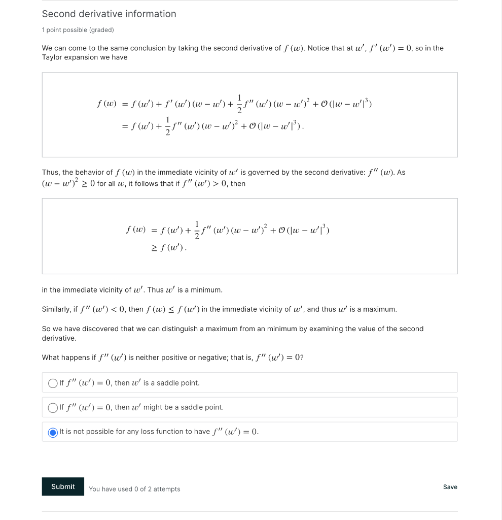 Solved Differentiating minima from maxima 1 point possible | Chegg.com