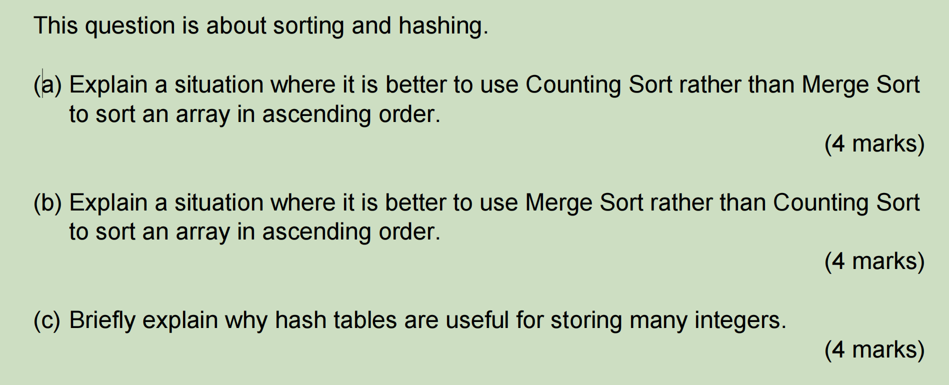 Solved This Question Is About Sorting And Hashing A